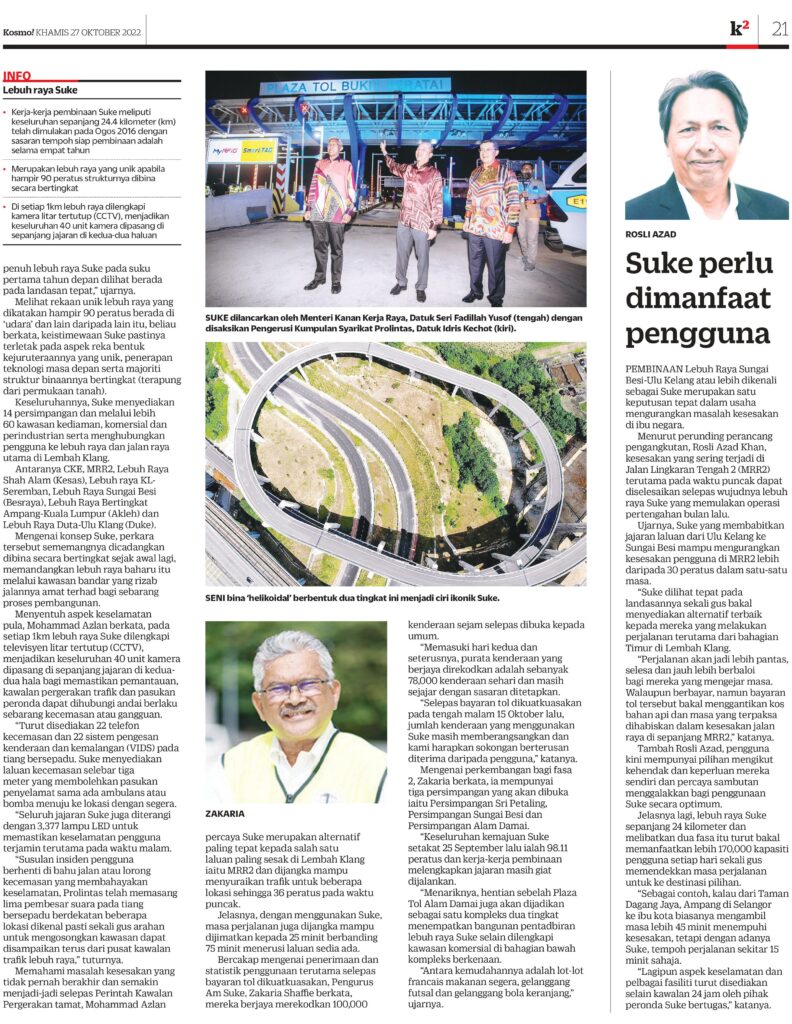 Kosmo! | Dinamisme lebuh raya SUKE - PROLINTAS