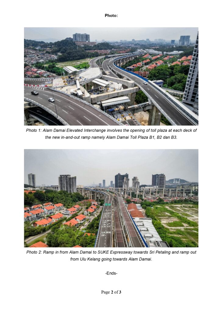 ALAM DAMAI ELEVATED INTERCHANGE, SUKE EXPRESSWAY OPENS STARTING 20 ...